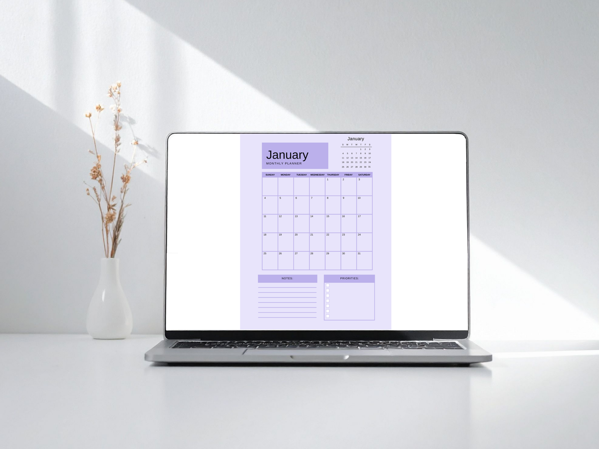 Purple Productivity Planner - Digital & Printable Planner Template (Pr ...