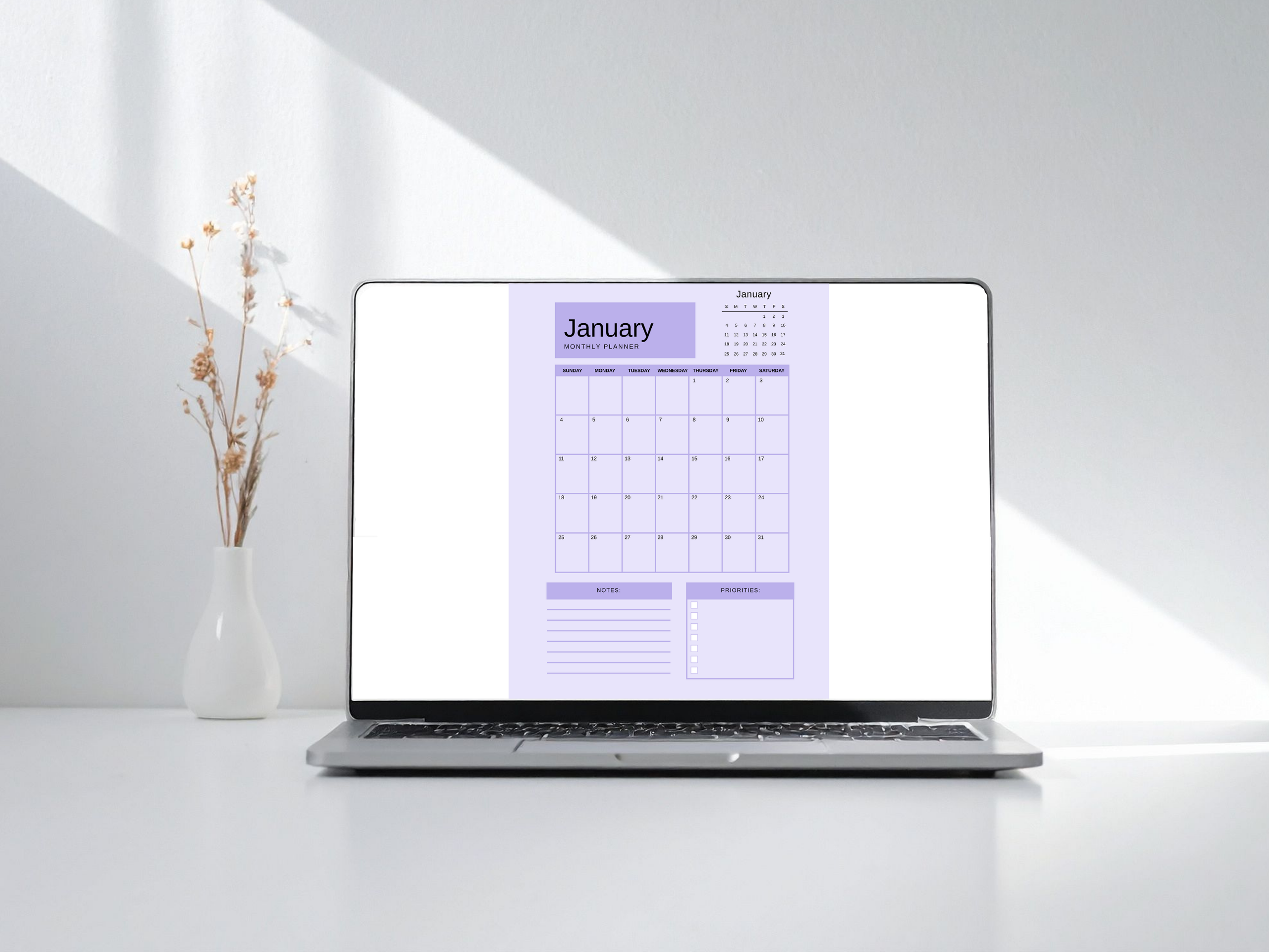 Purple Productivity Planner - Digital & Printable Planner Template (Pr ...