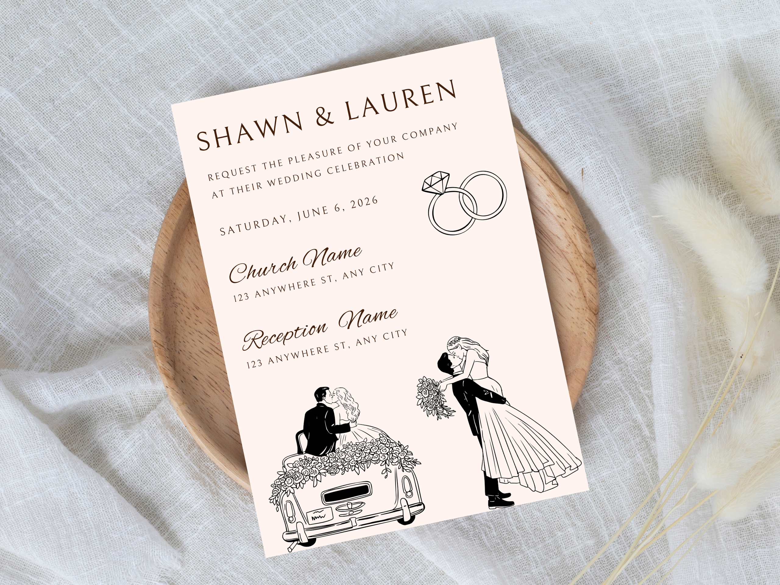 Hand-Drawn Wedding Invitation - Digital Download – Viordy Designs